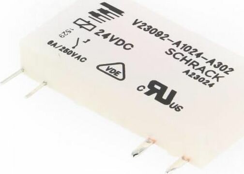 TE Connectivity 2-1393236-5 Реле электромеханическое, Uраб 24В, Iком 6А, Rобм. 3390Ом, 1шт