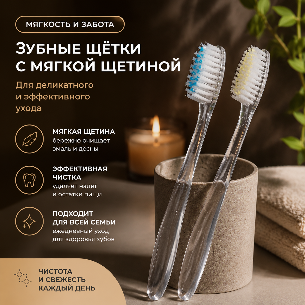 Зубная щетка revyline crystal ortho s6500 aquamarine пара