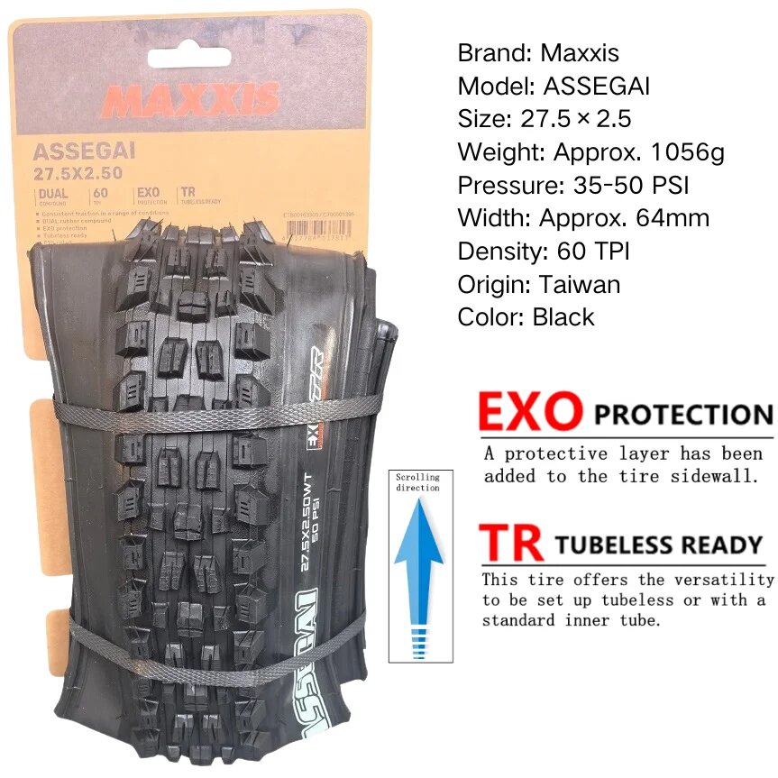 Maxxis Assegai 27.5 29x2.5 дюймовая горная шина 27.5X2.5 EXO TR