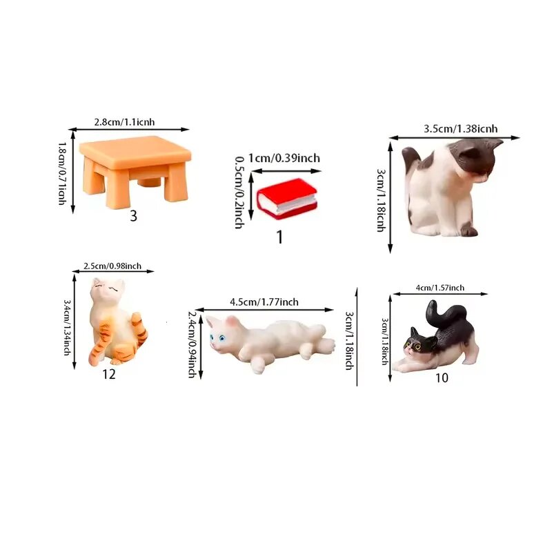 Фигурки кошек набор 6 штук