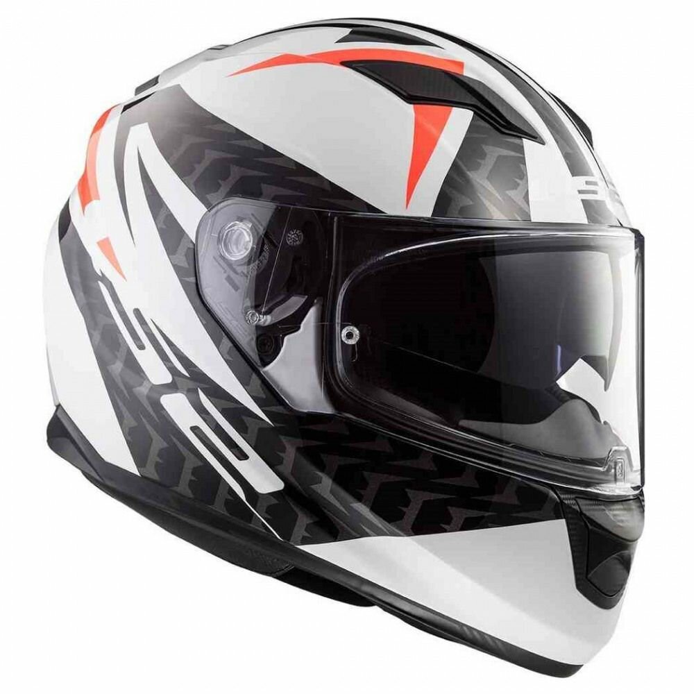 Шлем LS2 FF320 STREAM EVO COMMANDER, Бело-черно-красный XL