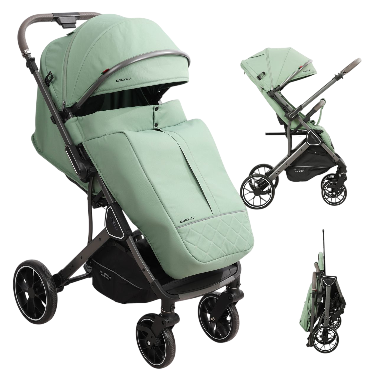 Прогулочная коляска BREND LUXMOM ORIGINAL A81, до 3х лет, перекидная ручка, цвет светло-зелёный
