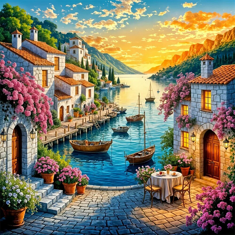 Алмазная вышивка EverShine Морской пейзаж Full Square 30X30cm