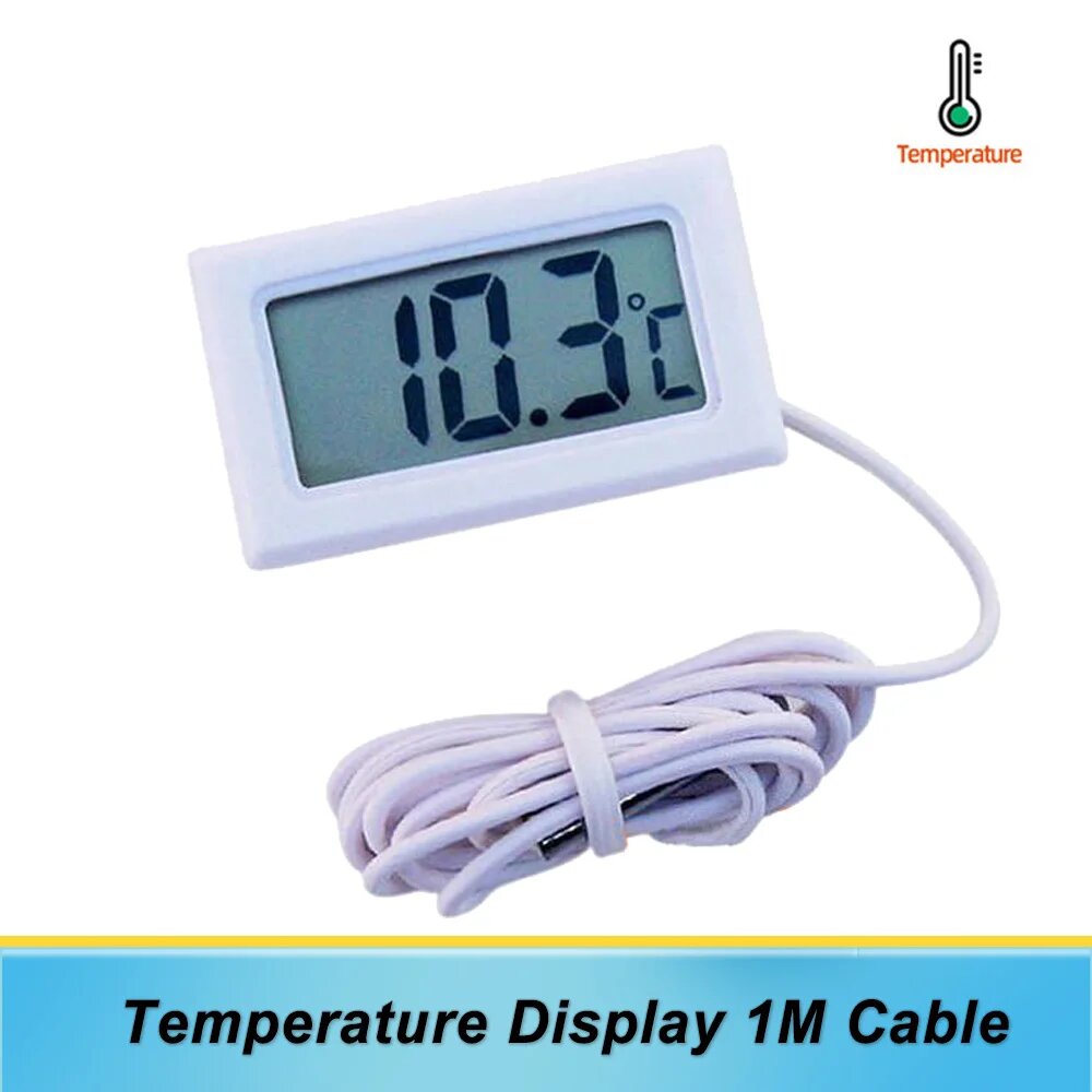 Aideepen мини цифровой термогигрометр 1M Wire White