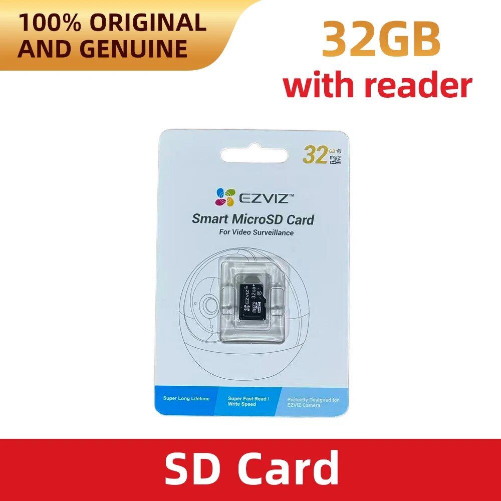 EZVIZ MicroSD карта памяти 32GB с ридером