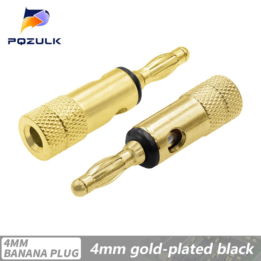 Банановые разъемы PQZULK 4 мм, черные, 5 шт