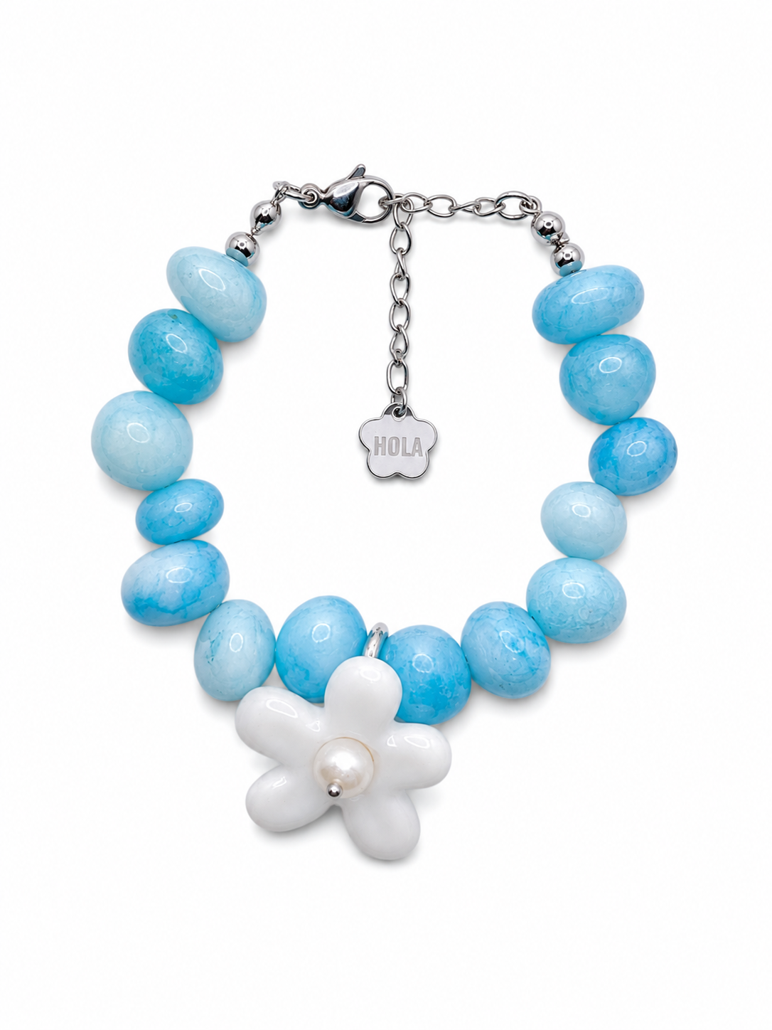 Браслет Hola Jewelry, размер 16 см, диаметр 16 см, голубой