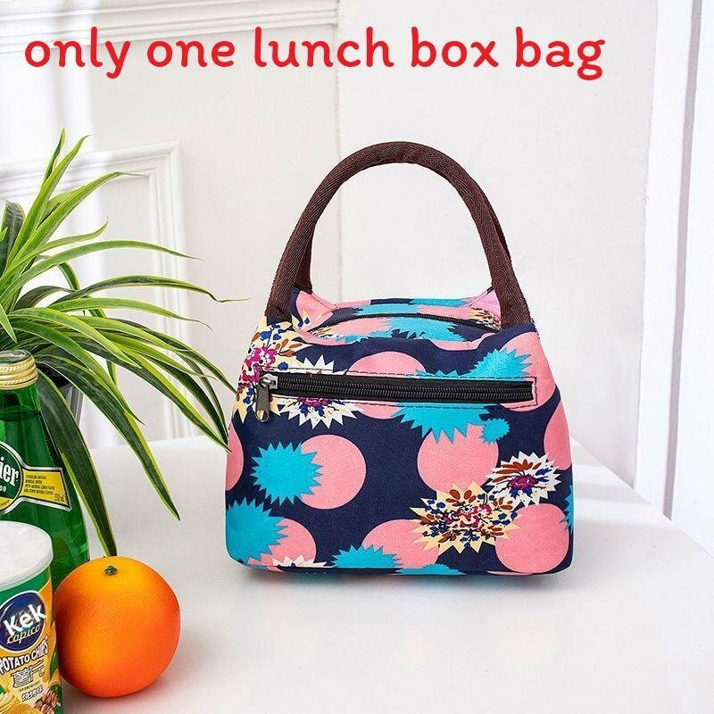 Lunch bag polyester insulated design for school and work use large dots