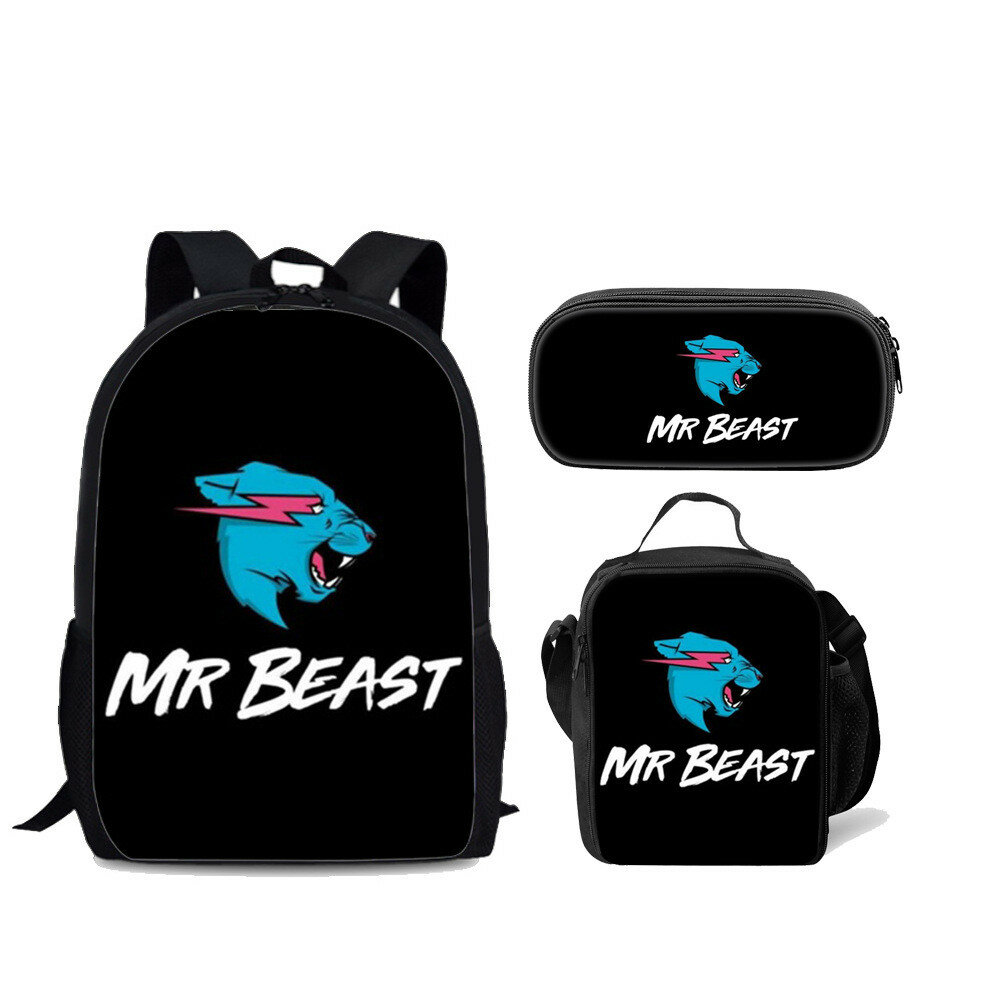 Mr beast lightning cat casual backpack pack with digital pattern for everyday carry and school pattern 8
