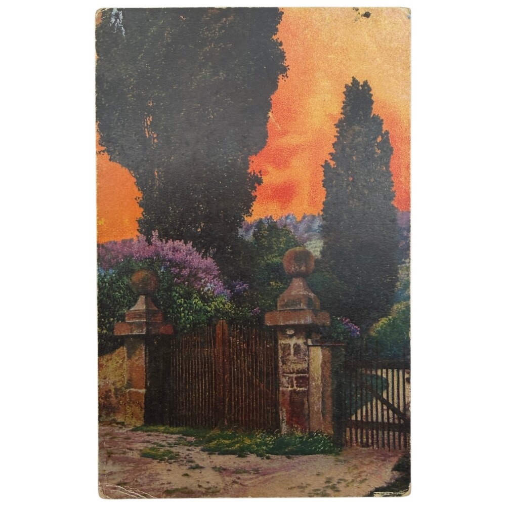 Почтовая открытка "Ворота виллы у моря" 1900-1917 гг. Германская Империя