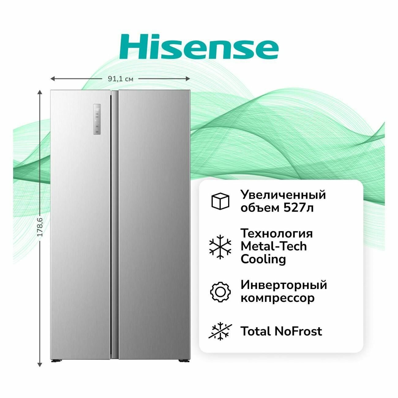 Холодильник (Side-by-Side) Hisense RS3P538NAIE