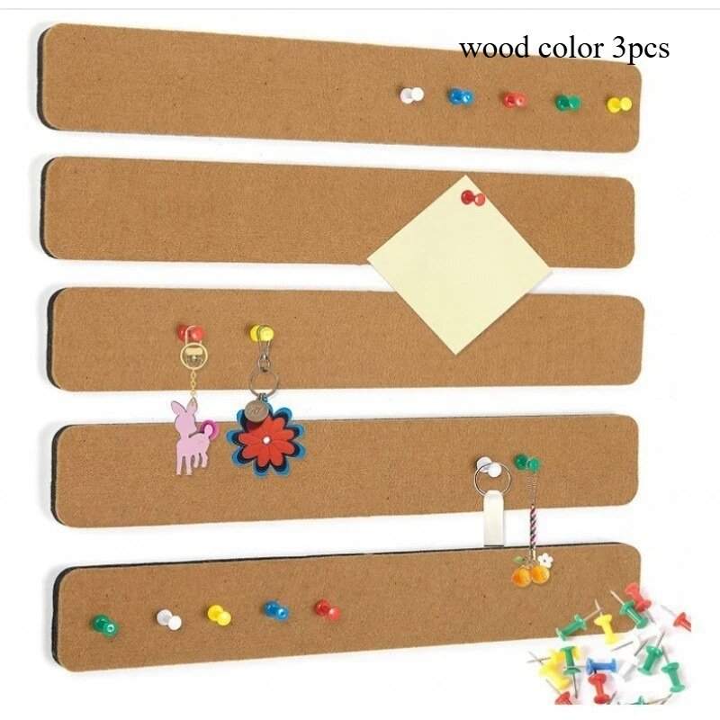 Набор 3 пробковых доски для стен, wood color
