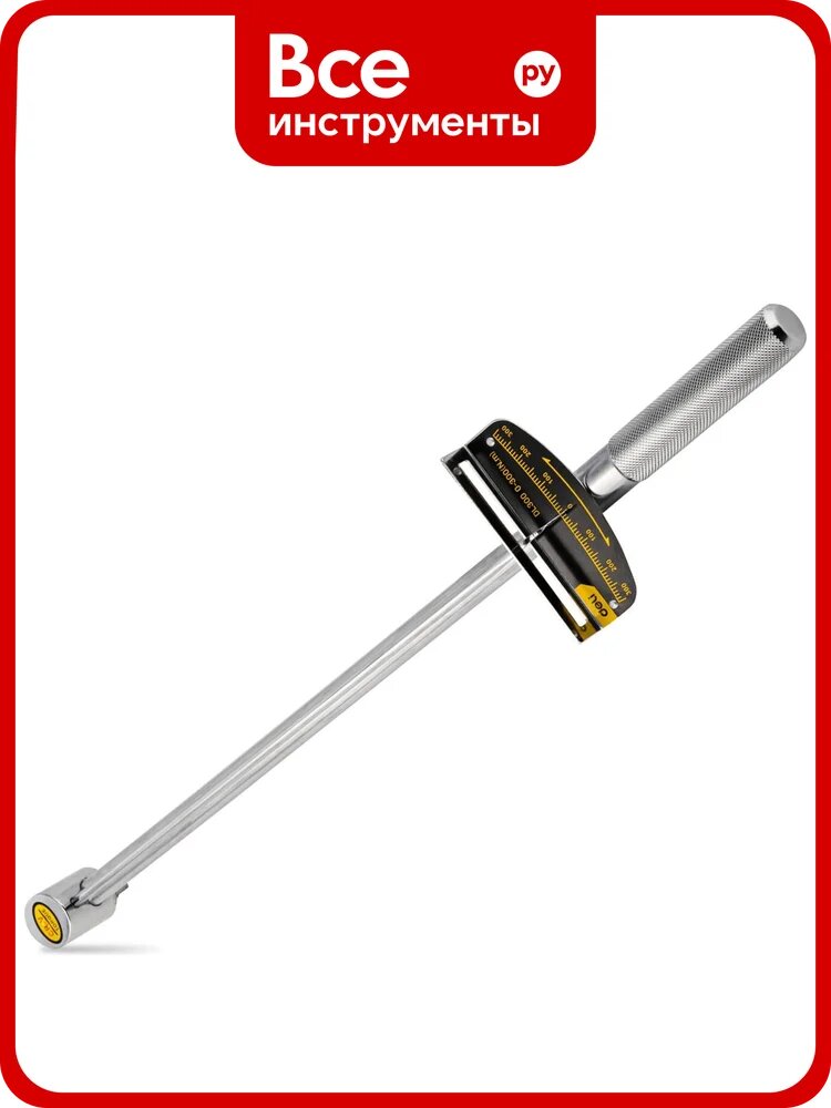 Динамометрический ключ DELI DL300 0-300 нм, 1/2", длина 480 мм, головка Cr-V, противоскользящая рукоятка 104459