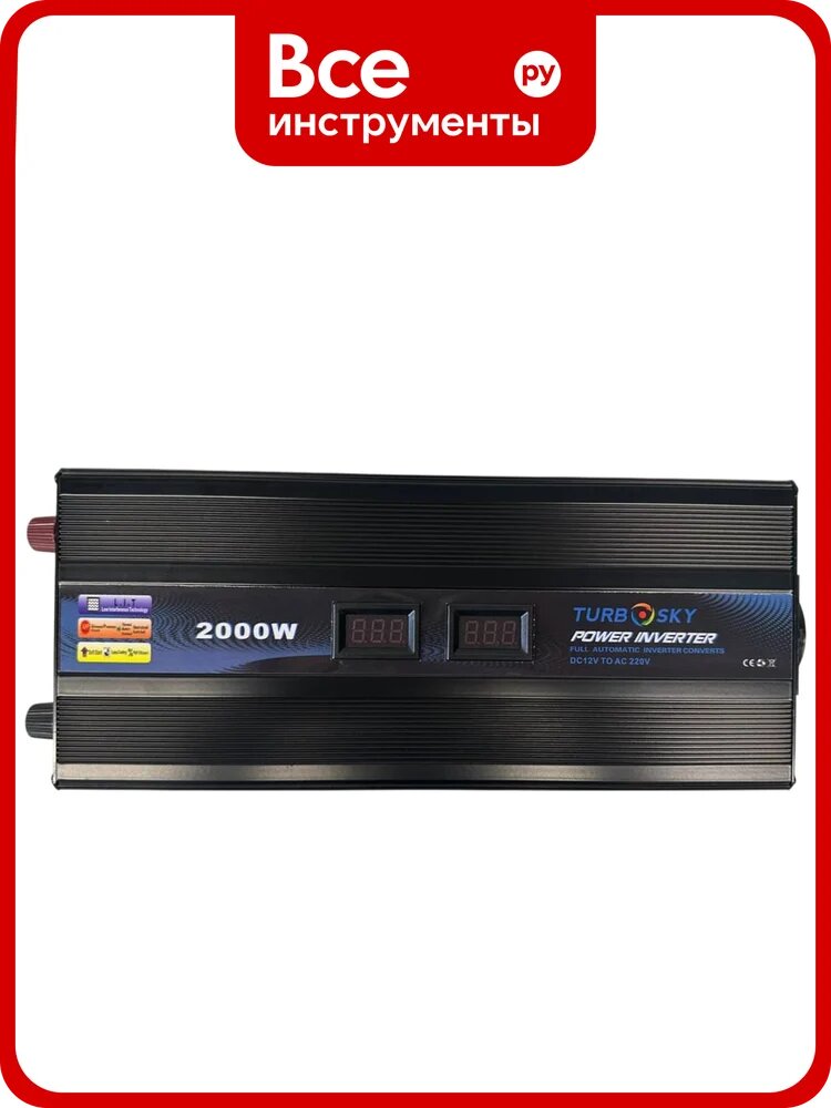 Инвертор TurboSky PL-2000, 2000Вт, 12В, 220В, защита от перегрузки