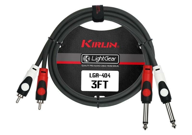 Kirlin LGA-404BK/3M 2X RCA PLUG - 2X 1/4" MONO PLUG patch кабель соединительный 3 метра