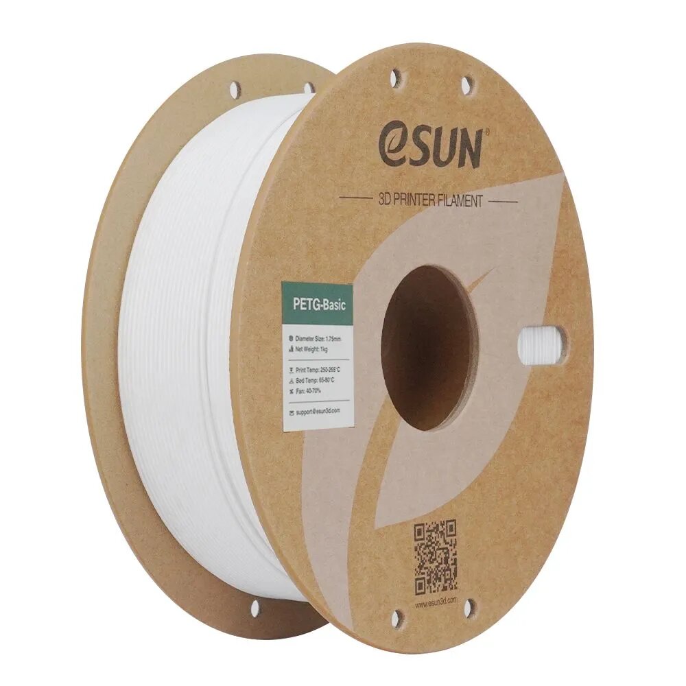Филамент для 3д принтера PETG Basic пластик Esun, 1кг, Непрозрачный белый (White)
