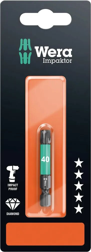 Wera 867/4 Impaktor TX40 x 50 мм ударная бита Torx с алмазным покрытием (05073967001)