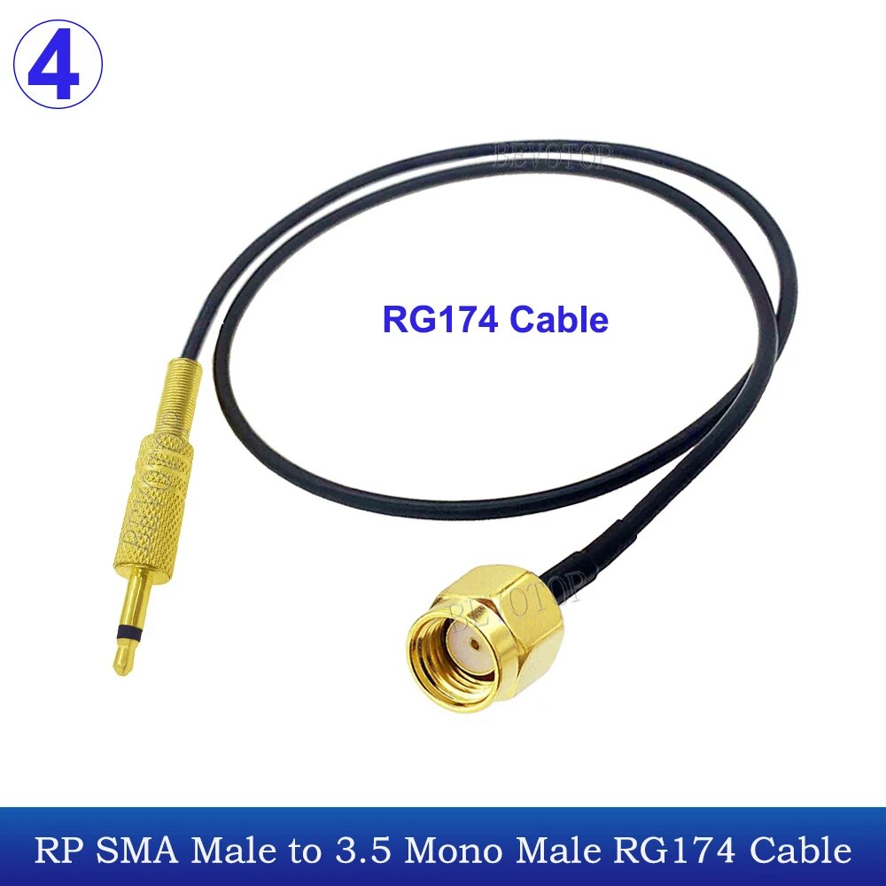 BEVOTOP Коаксиальный кабель-переходник SMA-3,5 мм 20CM, RPSMA M to 3.5 Mono