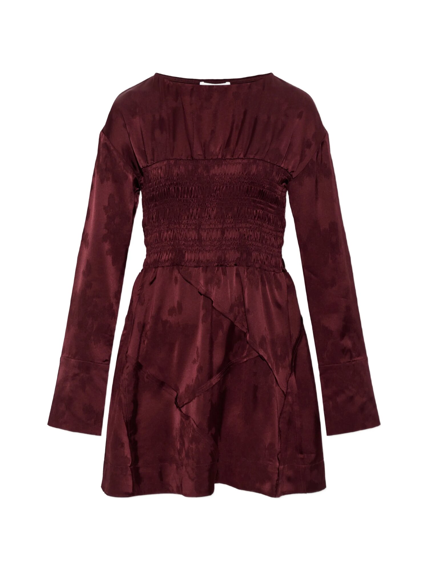 Платье Shirred floral-pattern mini dress