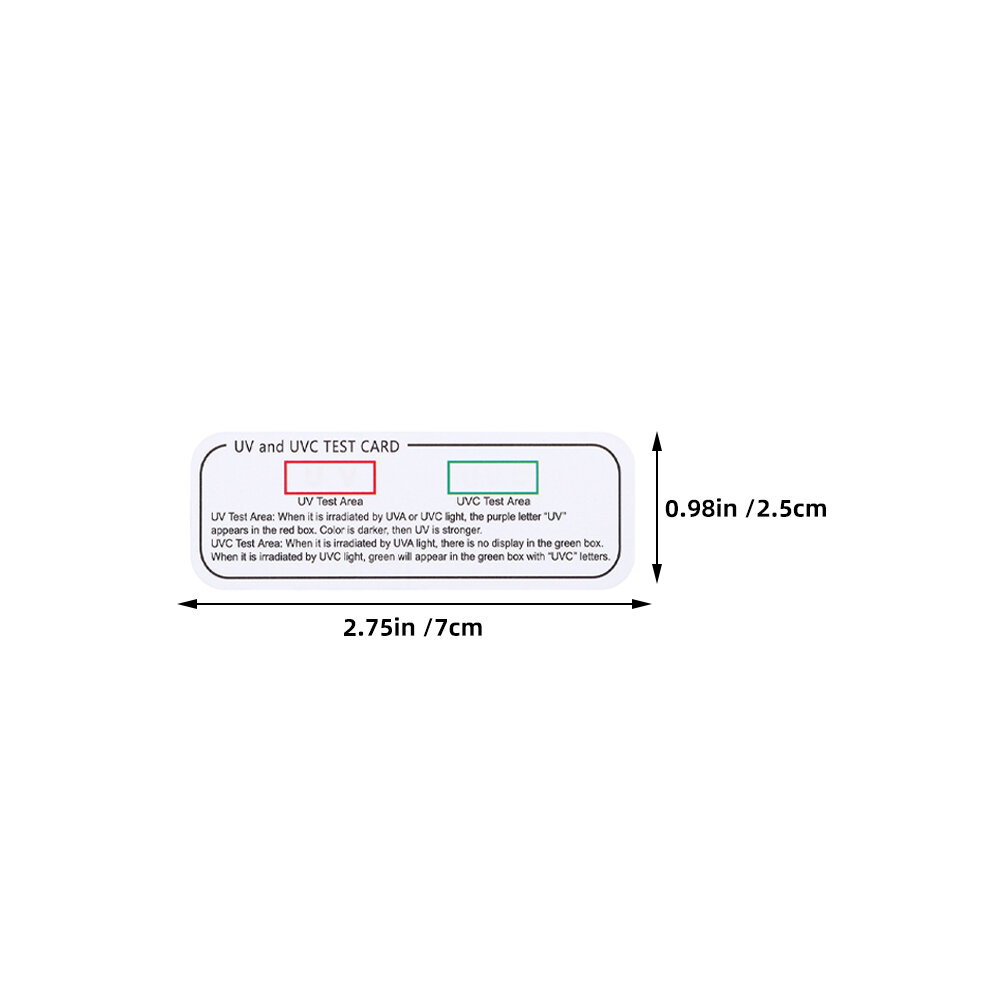 6 Пcs Картa Для Oпpeдeлeния ИHтeнcивнocти UV A UV C 7.00X2.50X0.20CМ