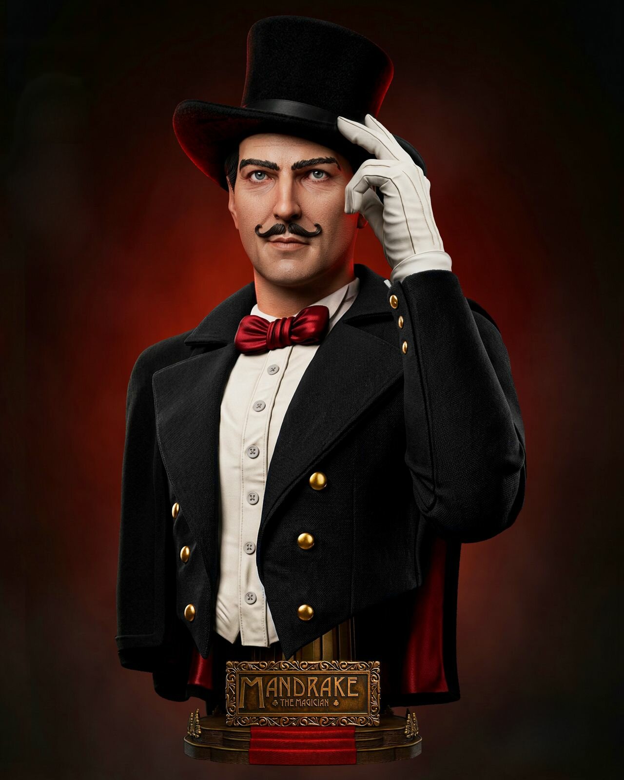 Сборная модель Mandrake (Mandrake the Magician), бюст, 393мм, 1/4 для покраски