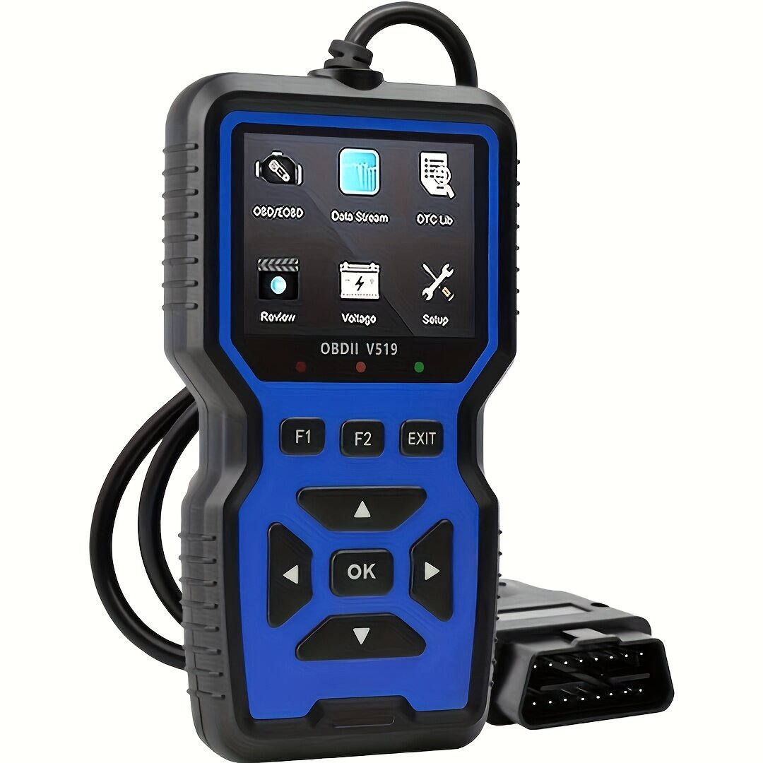 Сканер OBD2 2026 (обновленная версия), автомобильный диагностический инструмент — считыватель кодов неисправностей двигателя, сброс, режимы 6 и 8, для большинства автомобилей OBDII/EOBD с 1996 года, синий