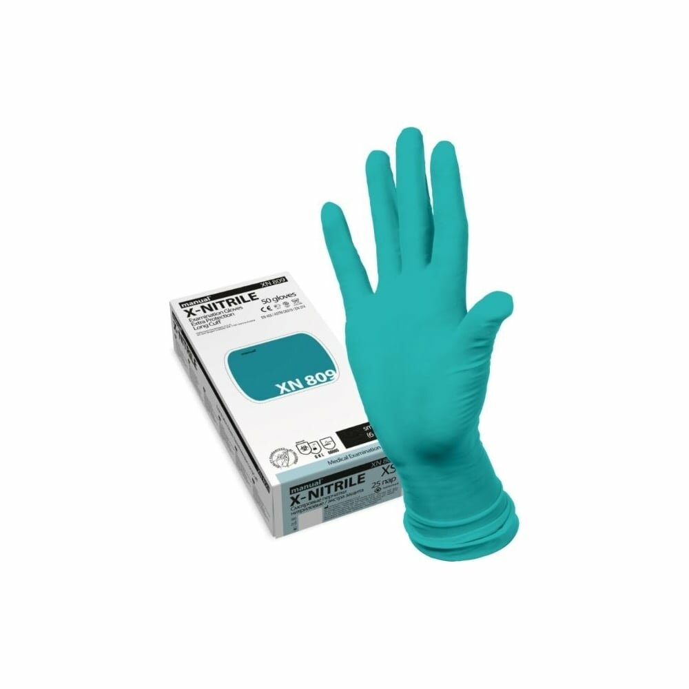 Нитриловые перчатки MANUAL XN809 50 шт, р. S CТ0000000060
