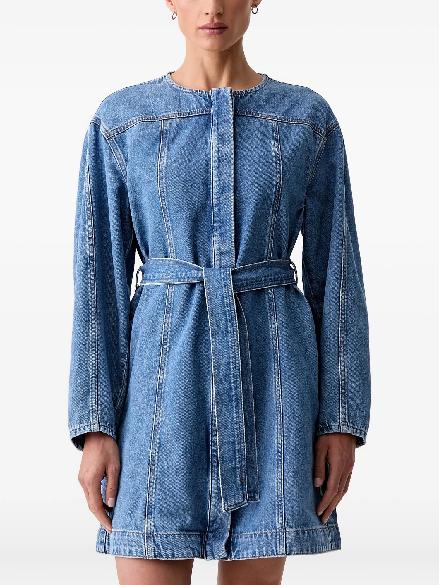 Платье Belted denim mini dress