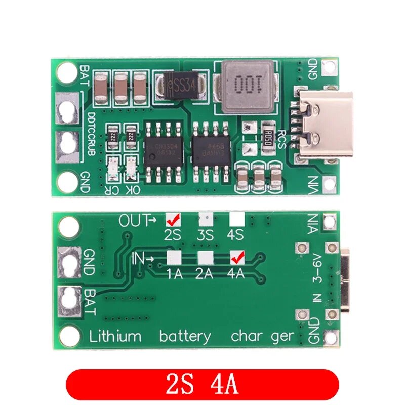 Многофункциональное зарядное устройство Type-C для литиевых аккумуляторов 2S 3S 4S