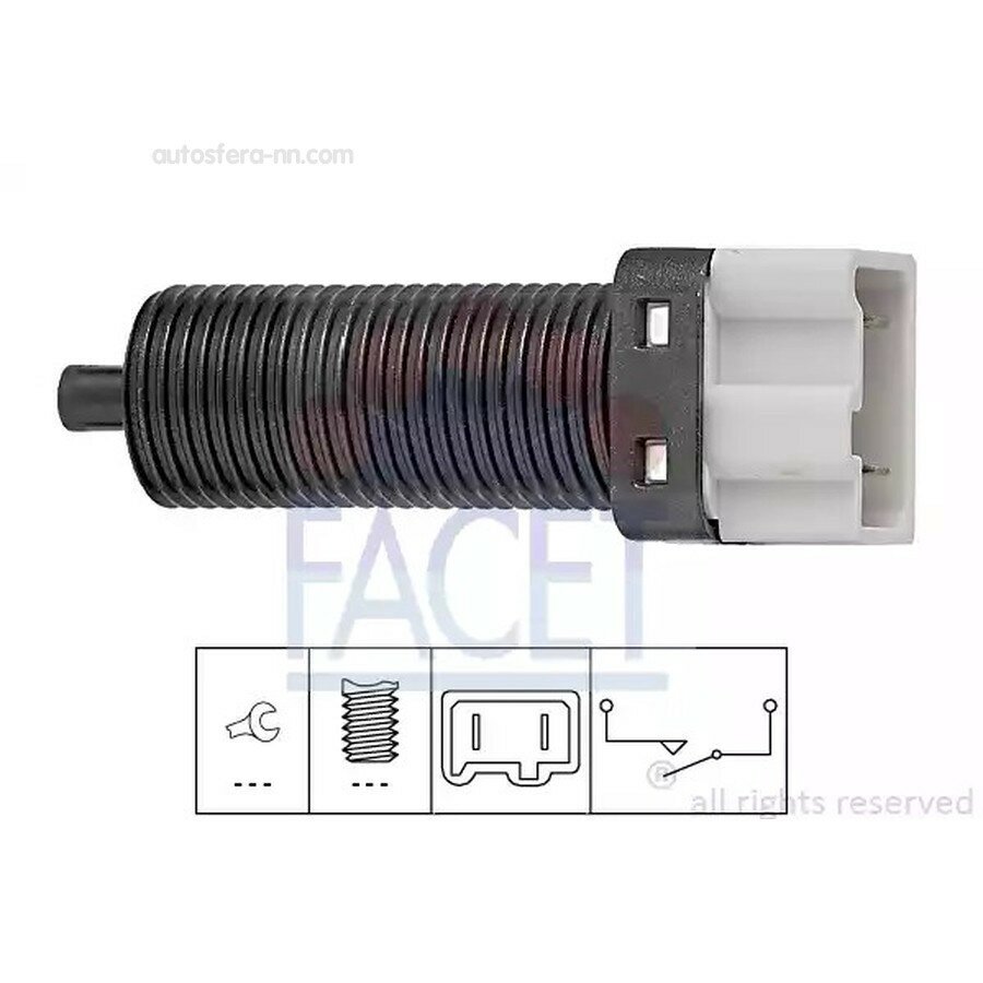FACET 71115 Датчик стоп-сигнала RENAULT: MEGANE Break (KA0/1_) 1.4 e (KA0V)/1.6 16V (KA0B, KA04, KA11)/1.9 dCi (KA05, KA1F)/1.9 dTi (KA0N)/1.9 dTi (KA1U) 99-03, MEGANE Classic (