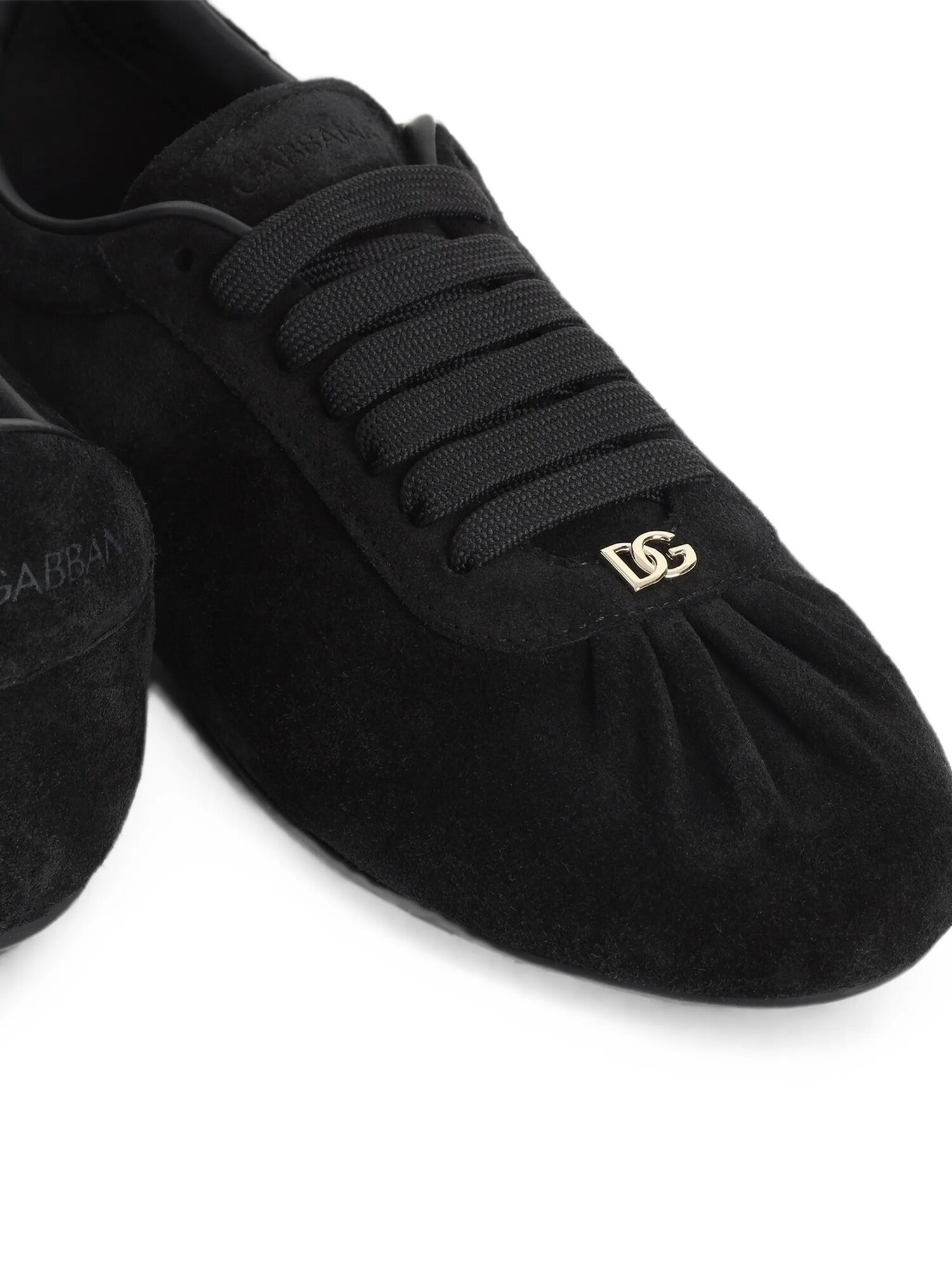 Кроссовки DOLCE & GABBANA Logo-plaque ruched sneakers, размер 40 EU — фото 1