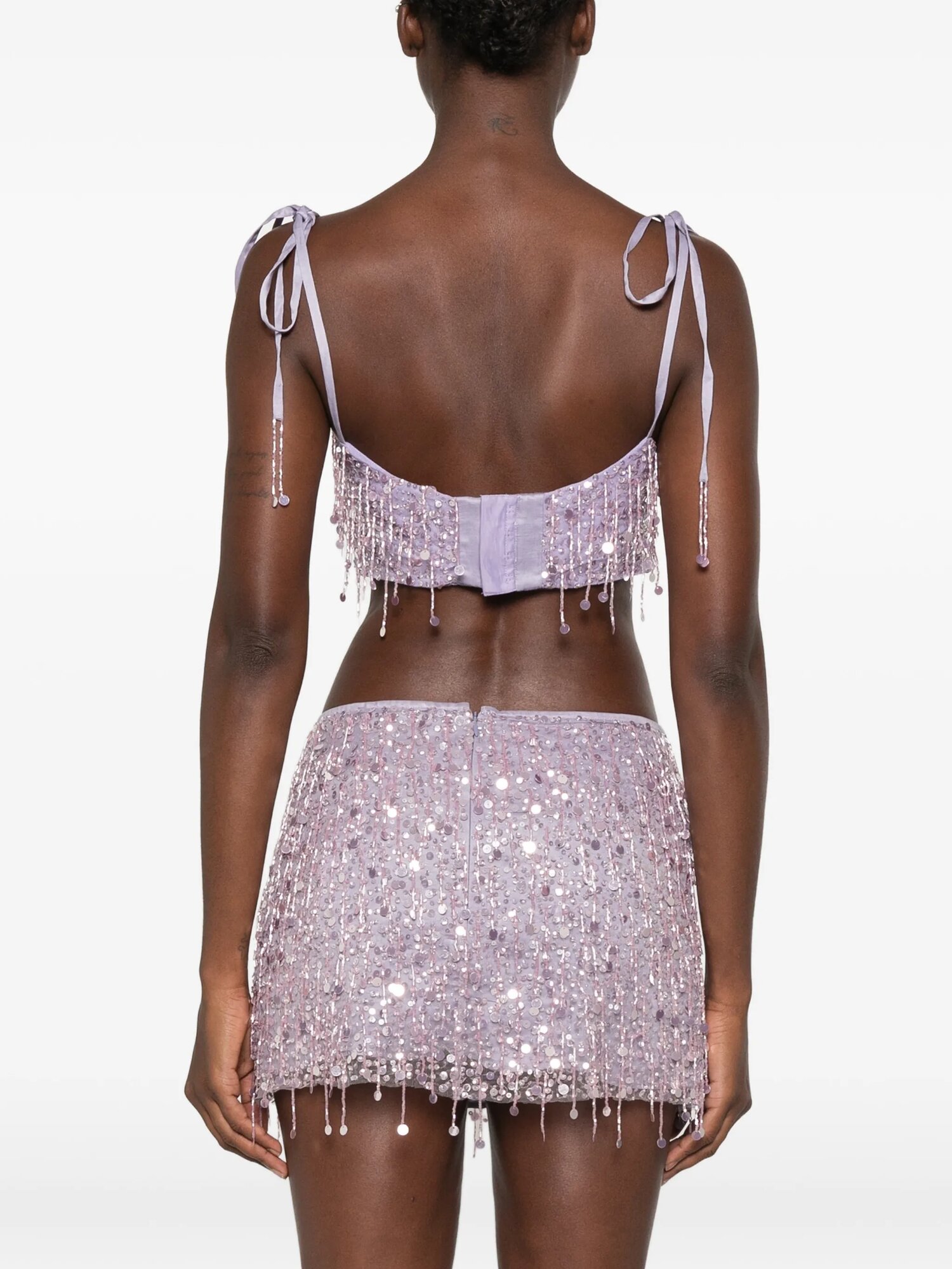 Бюстгальтер ASTA RESORT Yasmin hand-beaded bralette, размер 42, purple — фото 1