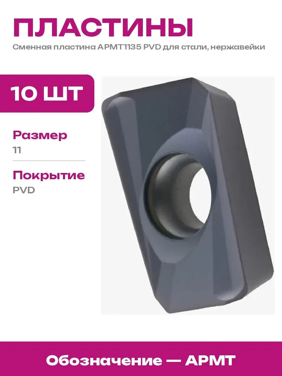 Твердосплавные пластины для фрезерования стали 10 штук набор
