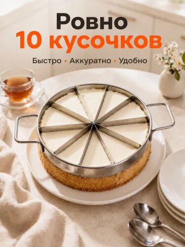 Форма для торта, делитель на 10 частей, 28 см, инструмент для ровной нарезки десертов и пиццы