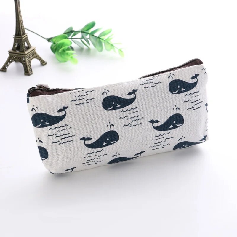 Пенал Effomeet тканевый с медведем Черный, Whale