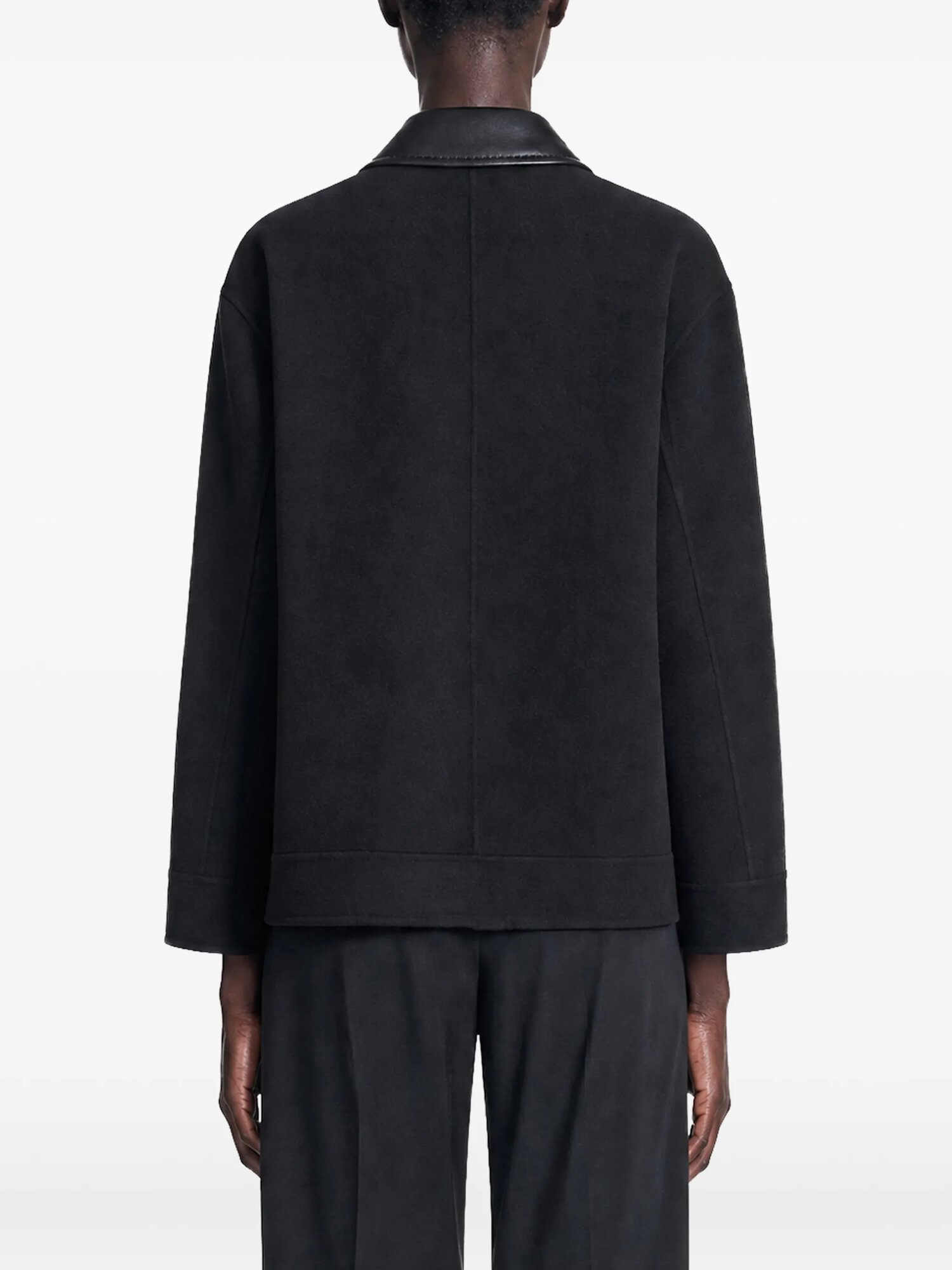 Куртка Max Mara Leather-trim zip-up jacket, размер 40 — фото 1