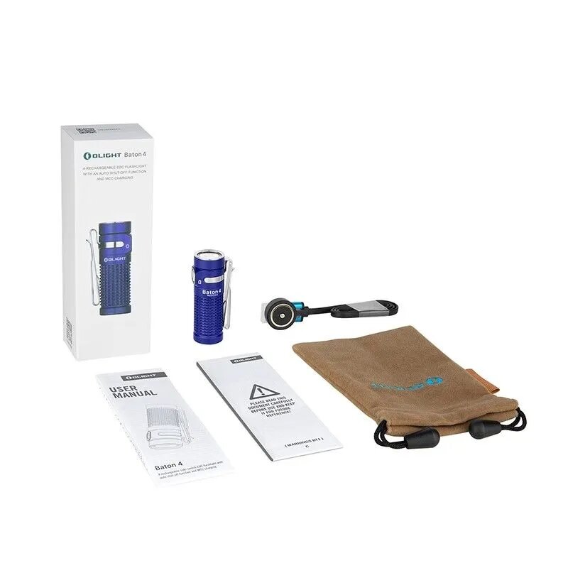 Olight Baton 4 Фонарь ручной, синий, 1300 Лм, 170 м, IP54, холодный белый