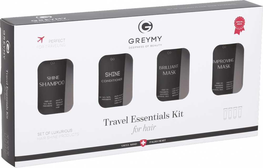 Greymy Travel Essentials Kit Дорожный набор в коробке 4 продукта