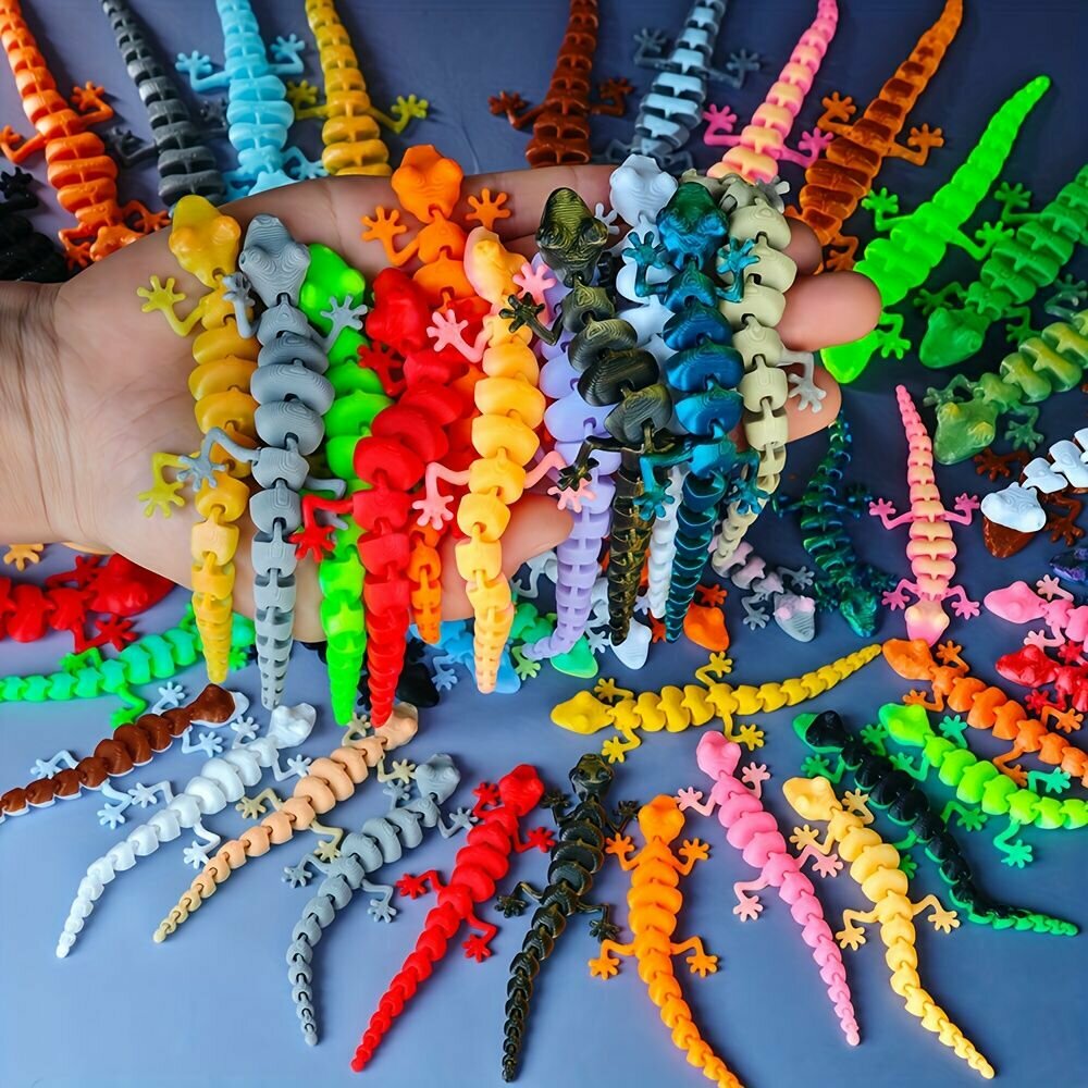 30 шт Пять интересных игрушек-маленьких ящериц с 3D-печатью