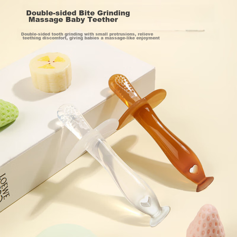 Maboshi Baby Teether, Teething Toy Stick, for Babies 4-6 Months And Above, Anti-Thumb Sucking Device, Soothing Teether, 2 Pieces