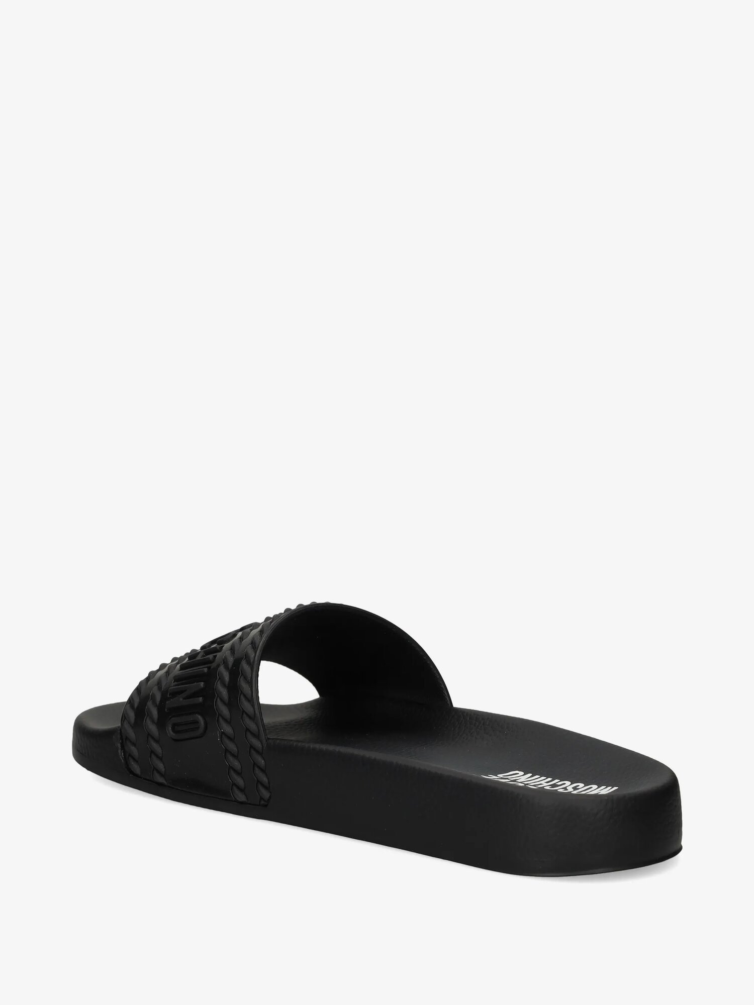 Шлёпанцы LOVE MOSCHINO Logo-embossed slides, размер 37, черный — фото 1