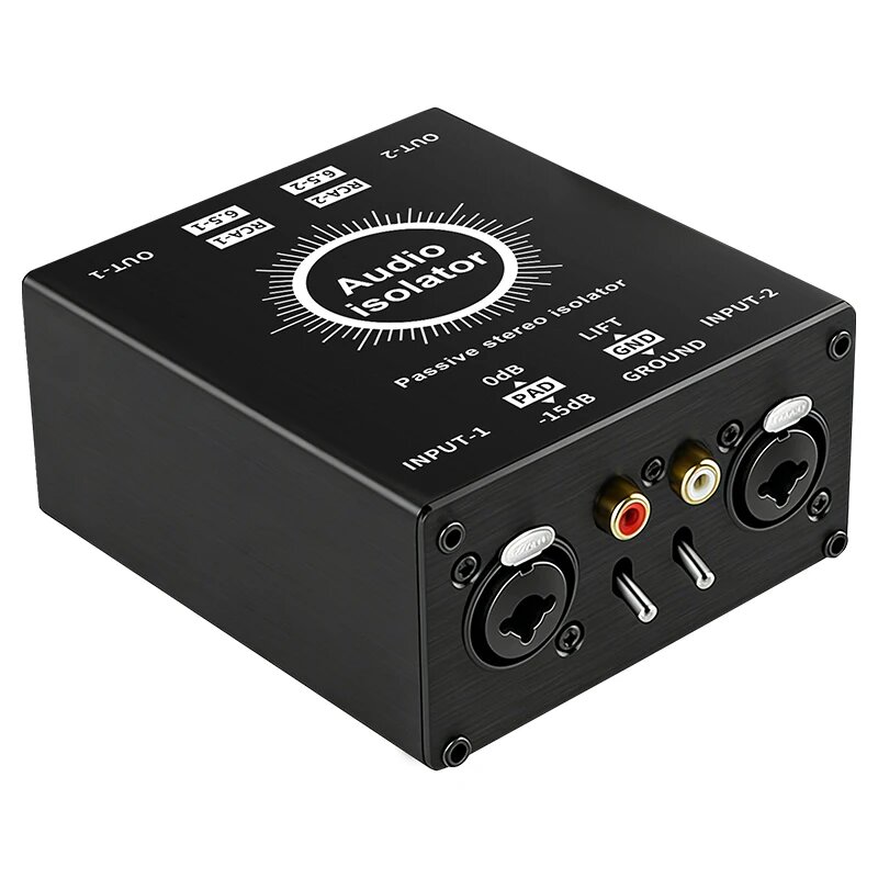 Изолятор земляного контура XLR 6.35 HiFi: Аудиоизоляционный блок, фильтр шума, устранитель звуковых помех для аудиосистем