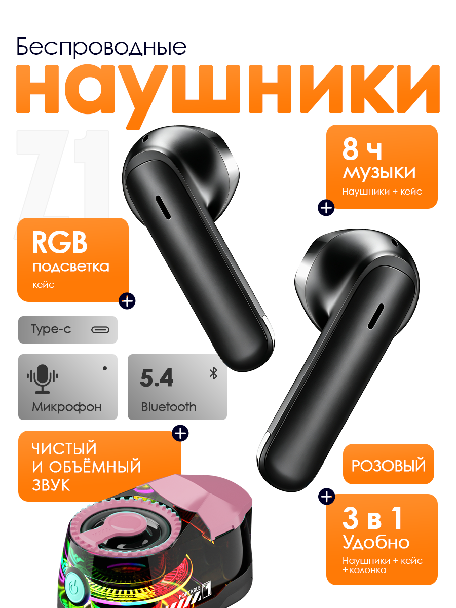 Наушники беспроводные , многофункциональный аудиосистема Bluetooth 2-в-1, Динамик Bluetooth с магнитной функцией