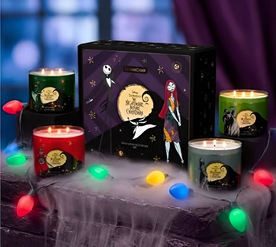 Набор из 4 коллекционных свечей Goose Creek Candle X Кошмар перед Рождеством.