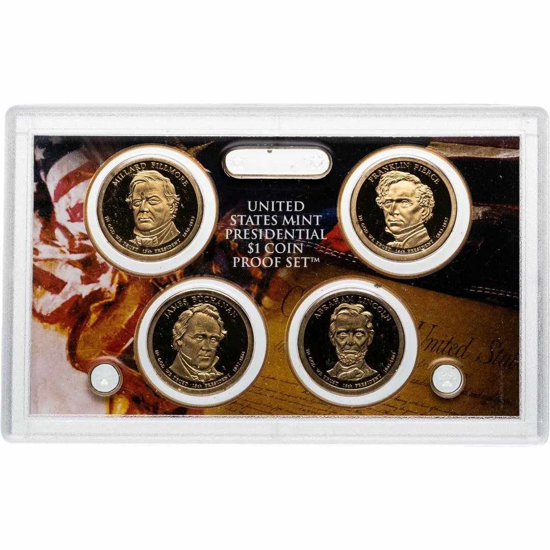 США Набор монет 1 доллар 2010 Proof "Президенты", Медь с марганцево-латунным покрытием