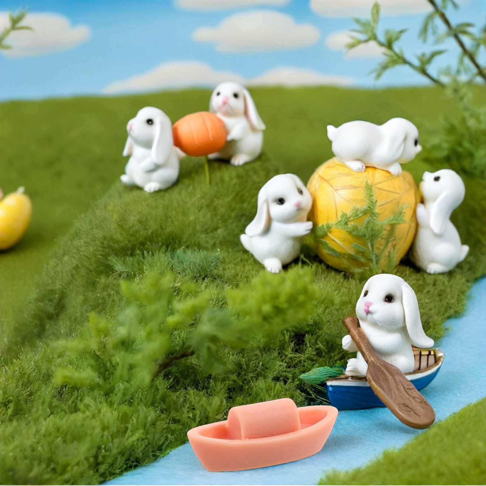 Декоративные рыбачьи лодки miniature size 3.50x1.50x1.30 см для оформления интерьера
