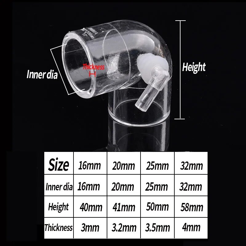 СgooHan акриловые фитинги для труб 16-32 мм 1pc, Anti siphon elbow, 16mm