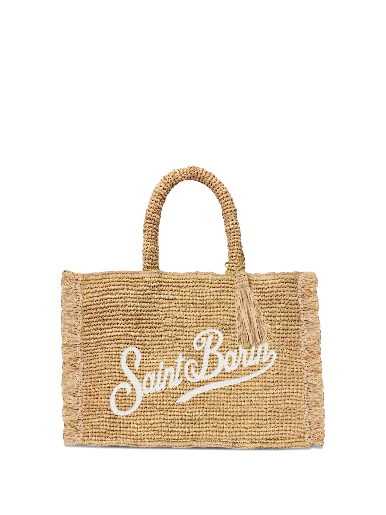 Сумка Vanity fringed raffia mini tote bag