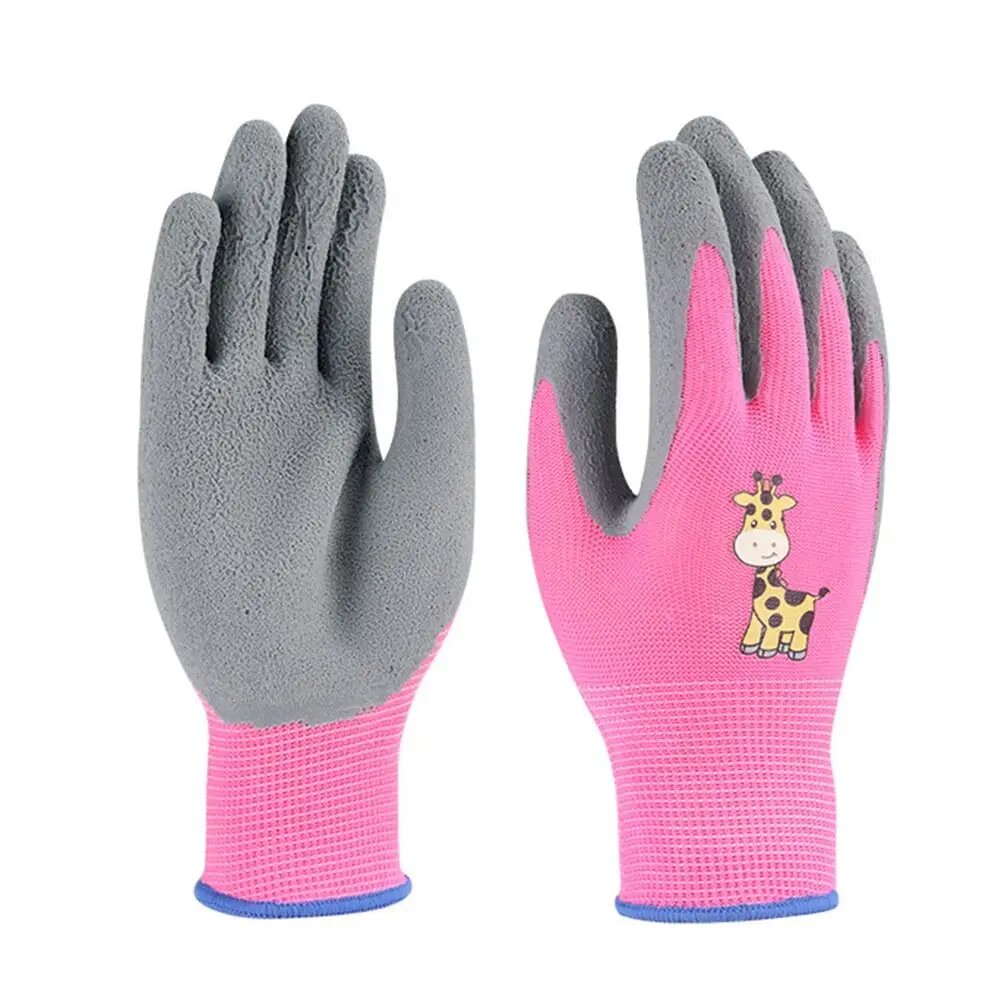 Детские рабочие перчатки розового, синего, желтого цвета, защитные Розовый, Pink, XXS