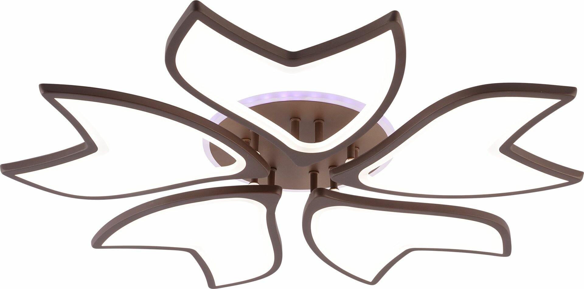 Люстра светодиодная росток LI09822B/5 PR 170W+7W RGB 3000K-6000K d745 ПДУ диммер, цвет кофе